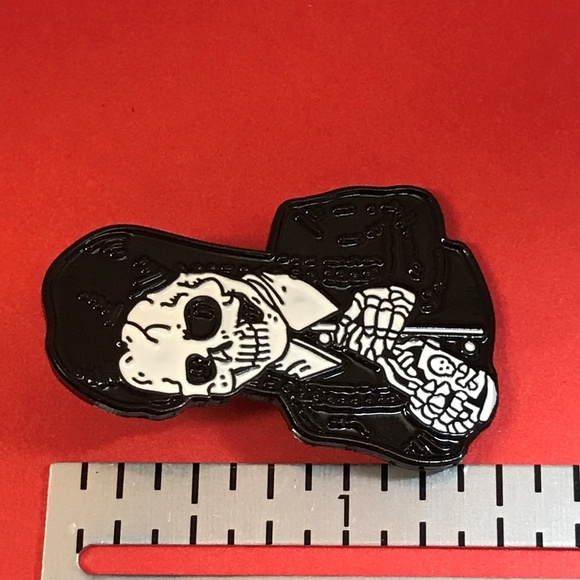 Jewelry | Skeleton Wednesday Addams Family Enamel Pin Brooch | Poshmark